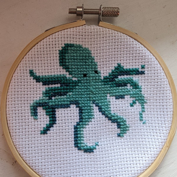 Octopus Cross Stitch Kit - Beginners Cross Stitch Kit - Mini Cross ...