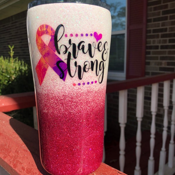 Cancer Awareness SVG Brave and Strong Cancer Ribbon Cut File SVG & DXF ...