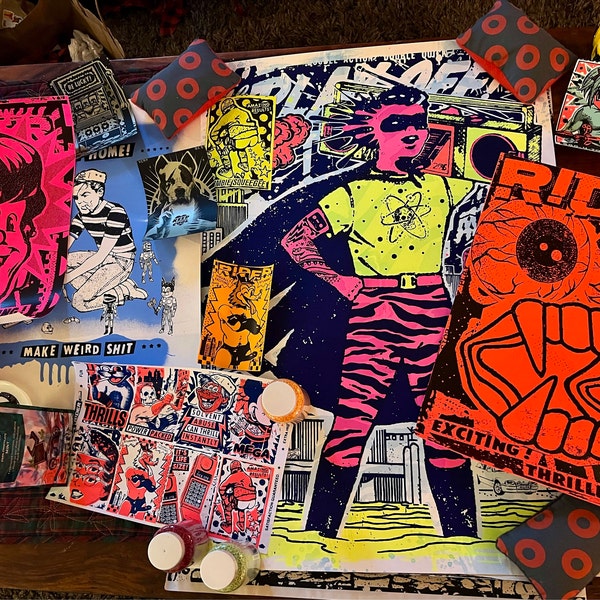 Fantastic & Astounding Gold Leaf, One of a Kind, Screenprint, Hand Made ...