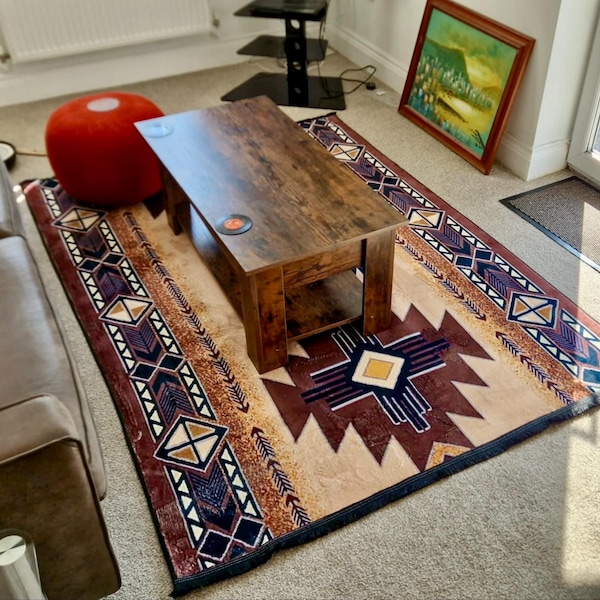 Southwestern Area Rug|aztec Print Living Room Rugs|authentic Rectangle ...