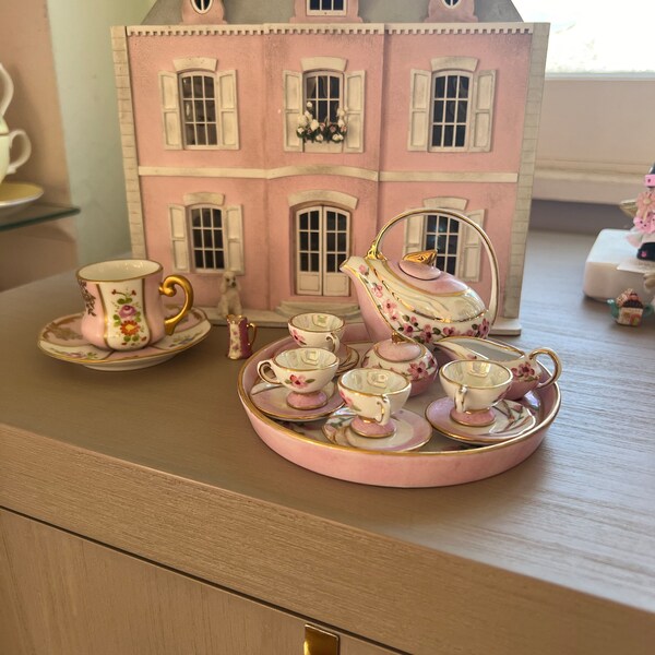 Angel and Pink Rose Child's Rococo Tea Set - Etsy