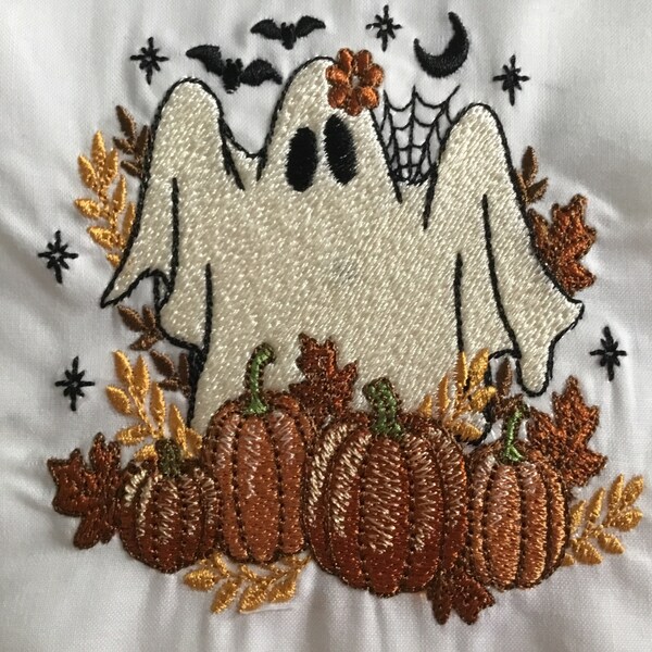Cute Ghost Embroidery Design, Halloween Ghost Embroidery Design, 4 ...