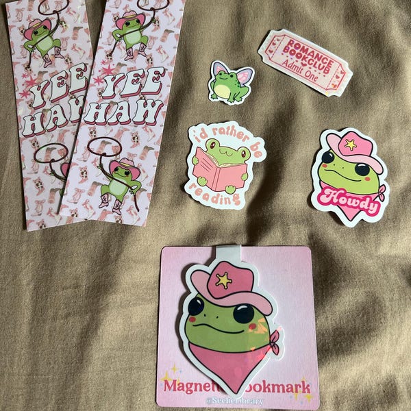 Yee-haw Cowgirl Frog Bookmark | Country Cowgirl Froggy Bookmark ...