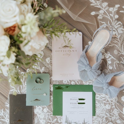 Mountain Wedding Officiant Book, Personalized Ceremony Book, Ceremony ...