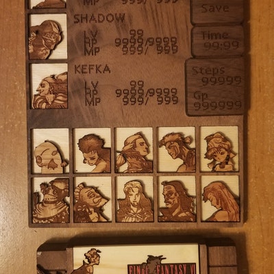 Custom Wooden Final Fantasy 6 / VI Menu Screen With Characters You Can ...