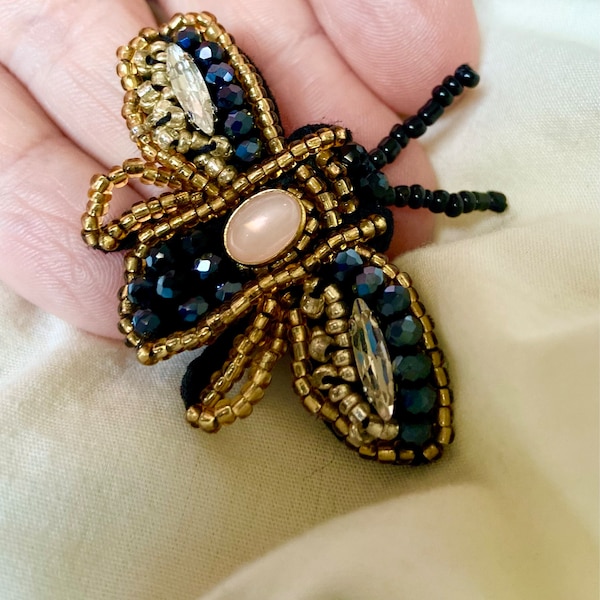 One Pcs Delicate Beaded Little Bees Applique Patch for Bag ,shoes ...