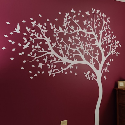 White Tree Wall Decal Large Tree Wall Decal Wall Mural Stickers Wall ...