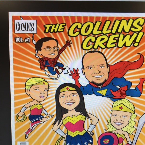 Custom Comic Book Cover / Superhero Cartoon Caricature Drawing From ...