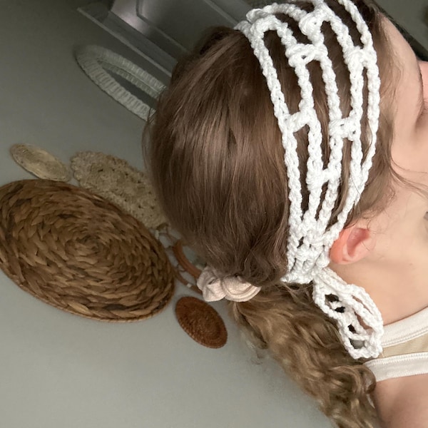 Handmade Mesh Crochet Headband - Etsy