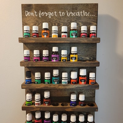 Rustic Essential Oil Shelf / Wood Essential Oil Wall Display - Etsy