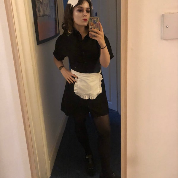 Handmade French Maid Costume Accessories: Frilled Collar, Cuffs, Apron ...