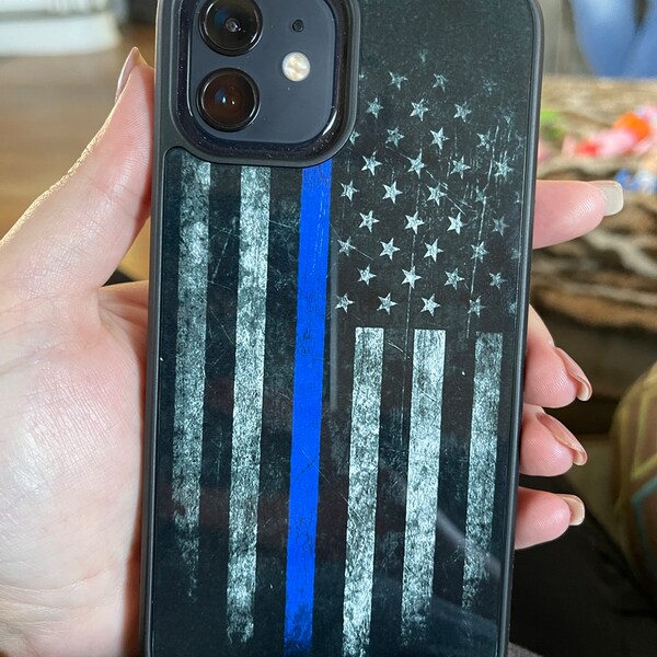 Thin Blue Line iPhone Case,police Flag Phone Case Cover, iPhone 17 16 ...