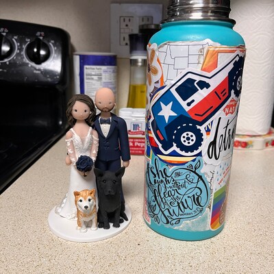 Tall Bride & Short Groom Custom Handmade Wedding Cake Topper - Etsy