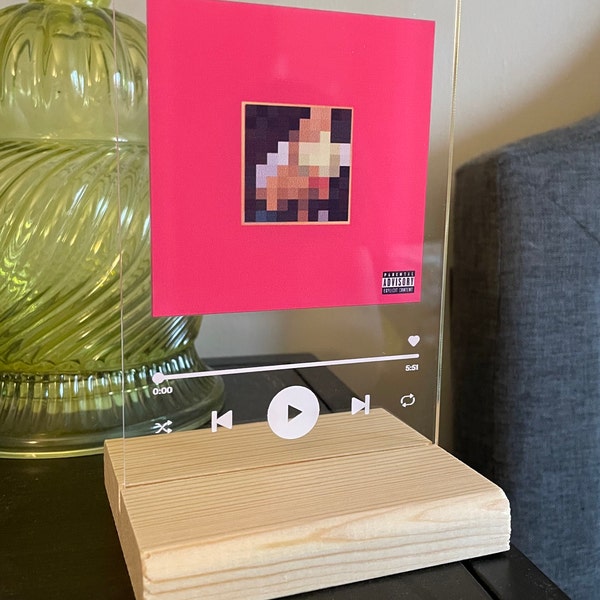Personalized Acrylic Song Display Plaque With Stand, Custom Album Cover ...
