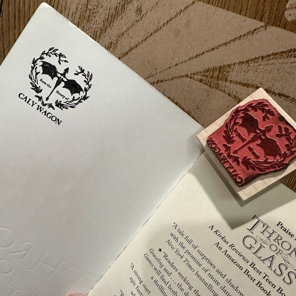 Ex Libris, Romantic Vintage Style Book Stamp, Custom Library Book Stamp ...