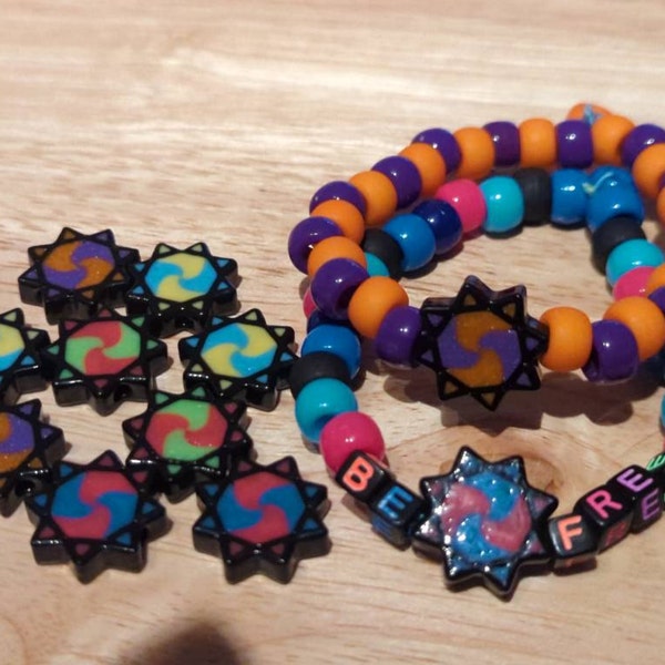 Flowstar Kandi Beads | Packs of 4, 12, 24, or 36 Beads. Rave Charms in ...