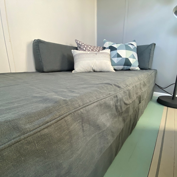 Linen Daybed Slipcover With the Cord Welting - Futon Cover - Mattress ...