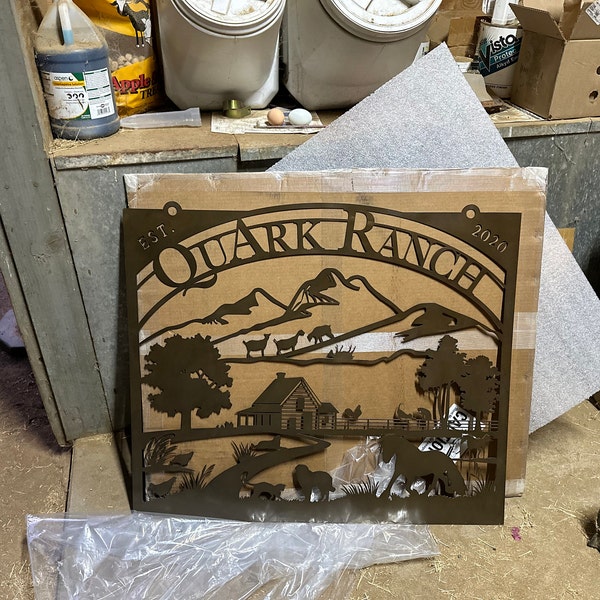 Custom Metal Farm Sign: Personalized Ranch Entrance Decor - Etsy