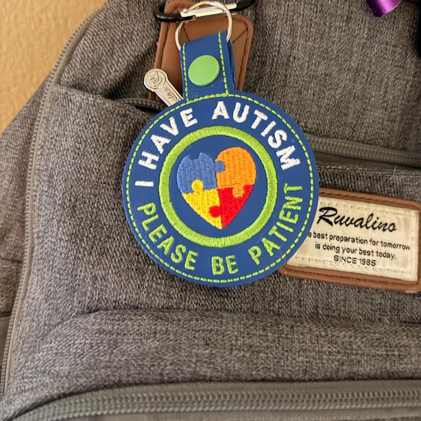 Autism Awareness, Autism Bag Tag, Autism Alert for Backpack, Autism Tag ...