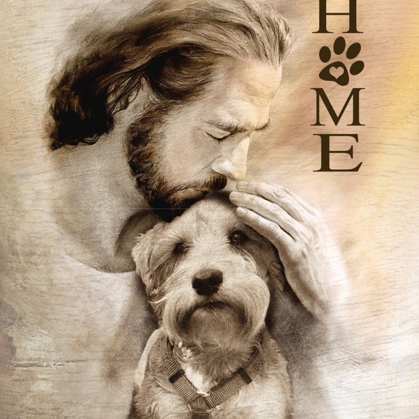 Jesus With Dog Painting, DIGITAL Download File, Jesus and Dog, Welcome ...