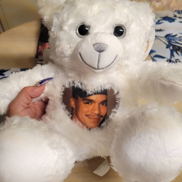 White Bear With Picture & Voice | Memory Bear W/ Picture | Memory ...
