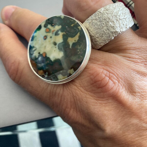 Silver Sand Texture Ring, Rustic Ring, Organic Ring, Original Ring ...