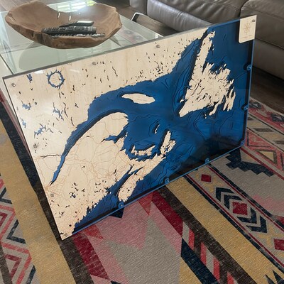 Bermuda Triangle 3D Map / 3D Bathymetry-topographic / Wood Sea Art Map ...