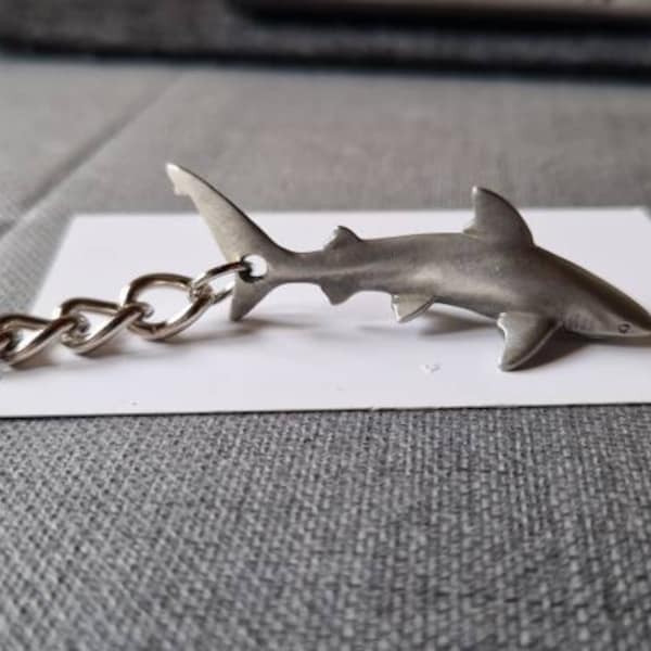 Pewter Grey Reef Shark Keychain: Ocean Lover Gift - Etsy
