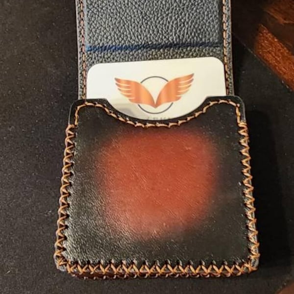 Personalized Leather Square Business Card Holder 2.5x2.5 in Custom ...