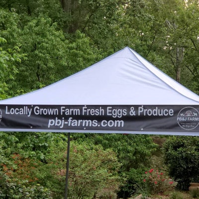 Canopy Vinyl Banner 9ft X 1ft Full Color Custom Printed Banner Full Kit ...