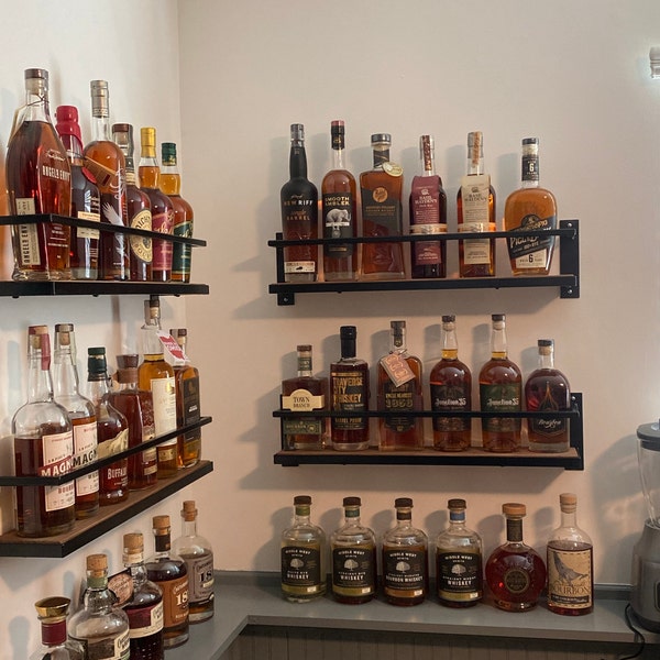 Bar Shelf, Whiskey, Wine Display, 24 Inch. - Etsy