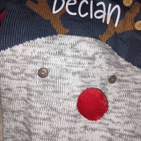 Personalized Christmas Outfit, Reindeer Outfit, Costume Romper, First ...
