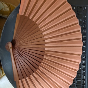 COLORED PEAR WOOD Hand Held Fan - Etsy