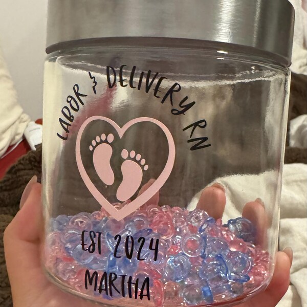 Birth and Delivery Tracking Jar With Beads- Personalized for Labor ...