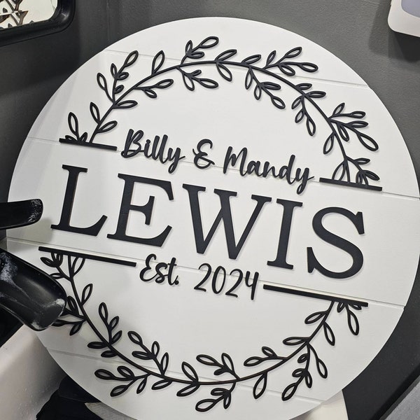 Wedding Sign, Rustic Last Name Sign, House Warming Gift, Family Name ...