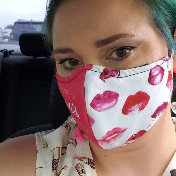 Lipstick Love Washable Face Mask With Nose Wire / Breathable Filter ...