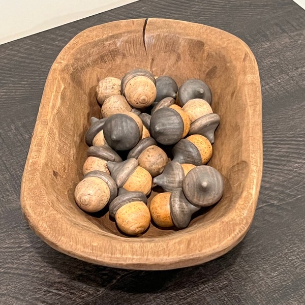 Carved Wooden Acorns (20) Total - Etsy