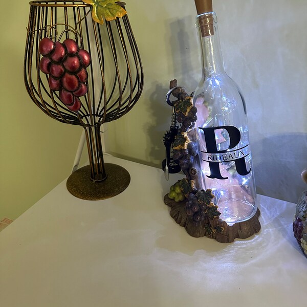 Memorial Bottle With Cork & LED Lights, Wine Bottle, Memory Bottle ...