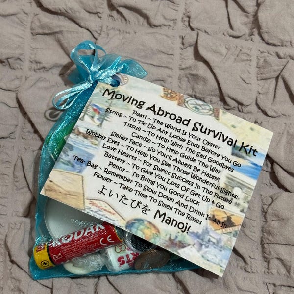 Moving Abroad Survival Kit ~ Fun Novelty Gift | Good Luck | Goodbye ...