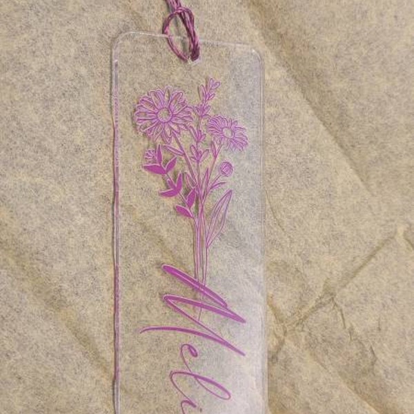 Custom Birth Flower Bookmark, Personalized Floral Bookmark for Women ...