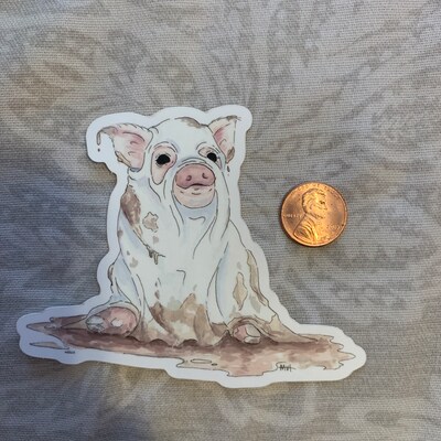 Spooky Ghost Pig Sticker - Etsy