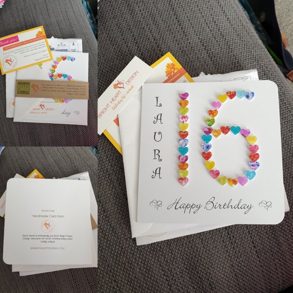 16th Birthday Card - Personalised Age 16 Birthday Cards - Handmade for ...