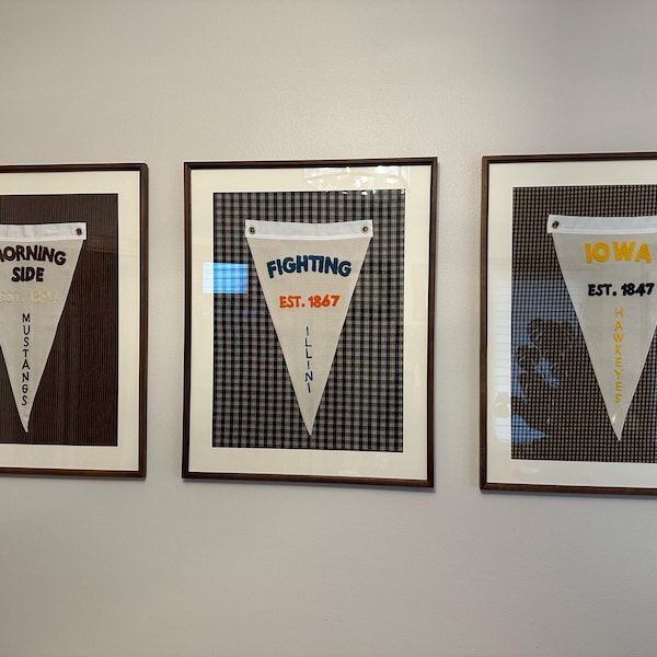 Hand Embroidered Pennant Flag Custom Unique City Name Pennant Flag ...