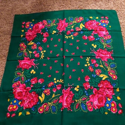 Folk Scarves/ Babushkas wool Romanian Ukrainian Polish Russian Czech ...