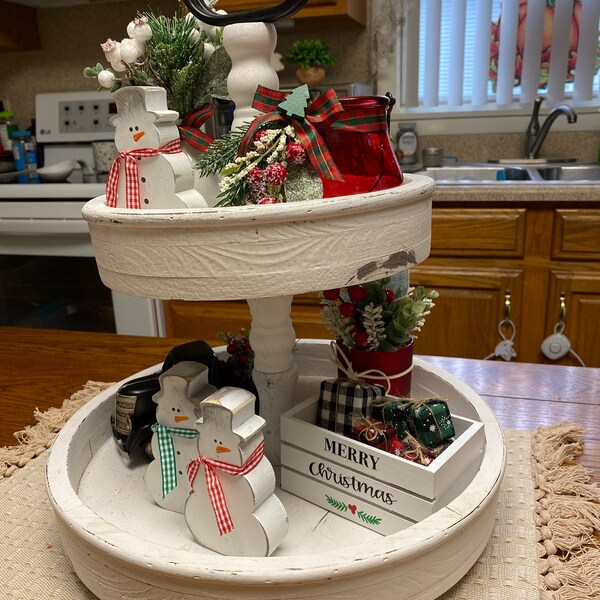 Christmas Tiered Tray Decor, Mini Crate for Tiered Tray, Christmas Mini ...