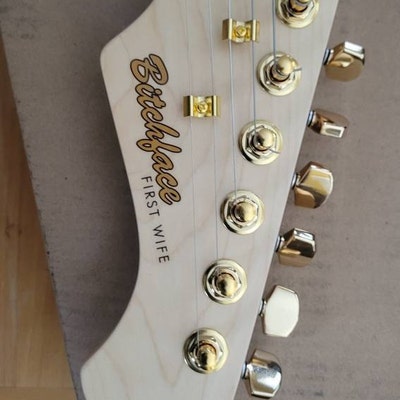 CUSTOM Vintage 50s Style Guitar and Bass Waterslide Headstock Decals many Colors to Choose From ...