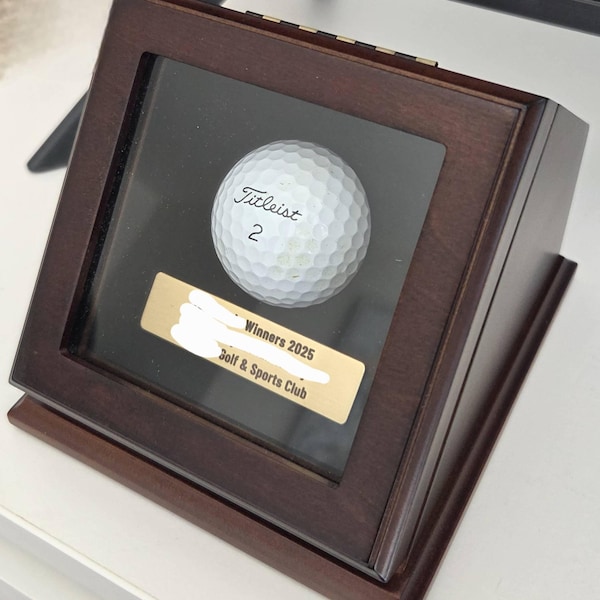 Wood Golf Ball Display Case: Hole in One Gift, Custom Plaque - Etsy