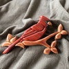 CARDİNAL BİRD, Intarsia Wooden Art, Wild Life, Home Decor, Wall Decor ...