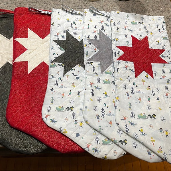 Quilted Star Christmas Stocking PDF Pattern: Beginner Sewing (instant Download) - Etsy