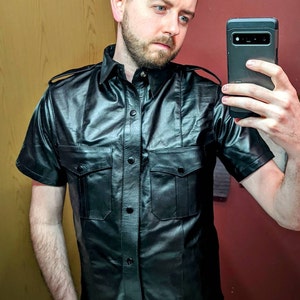 Handmade Men's Real Leather Police Uniform Shirt Real - Etsy UK